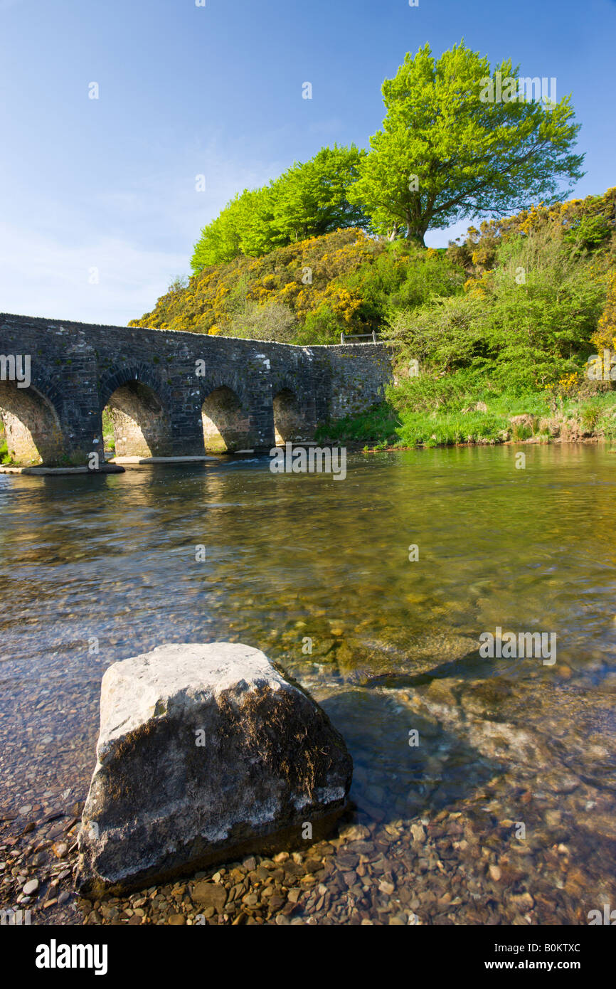 Landacre Bridge in Exmoor National Park Somerset England Stock Photo ...