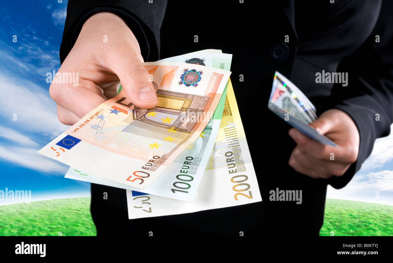 Female hands keeping euro banknotes hi-res stock photography and images ...