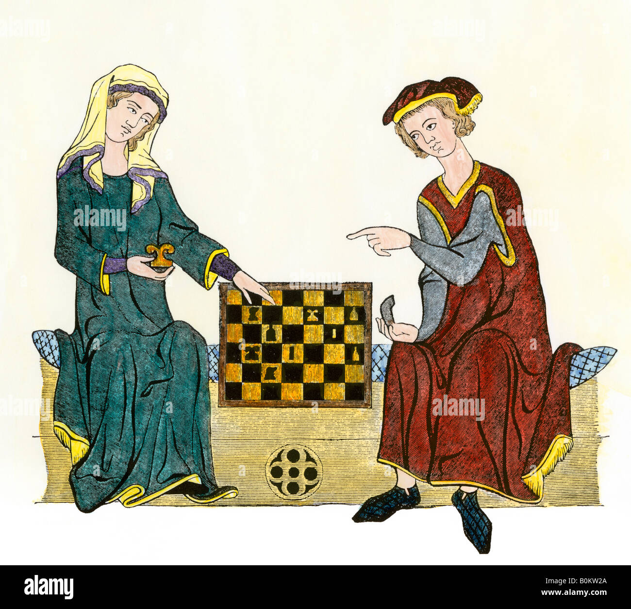 Chess players in the Middle Ages Stock Photo: 17647122 - Alamy