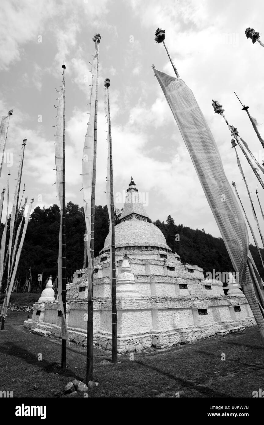Bhutan Chendebji Chortan in the central area of the country. The ...