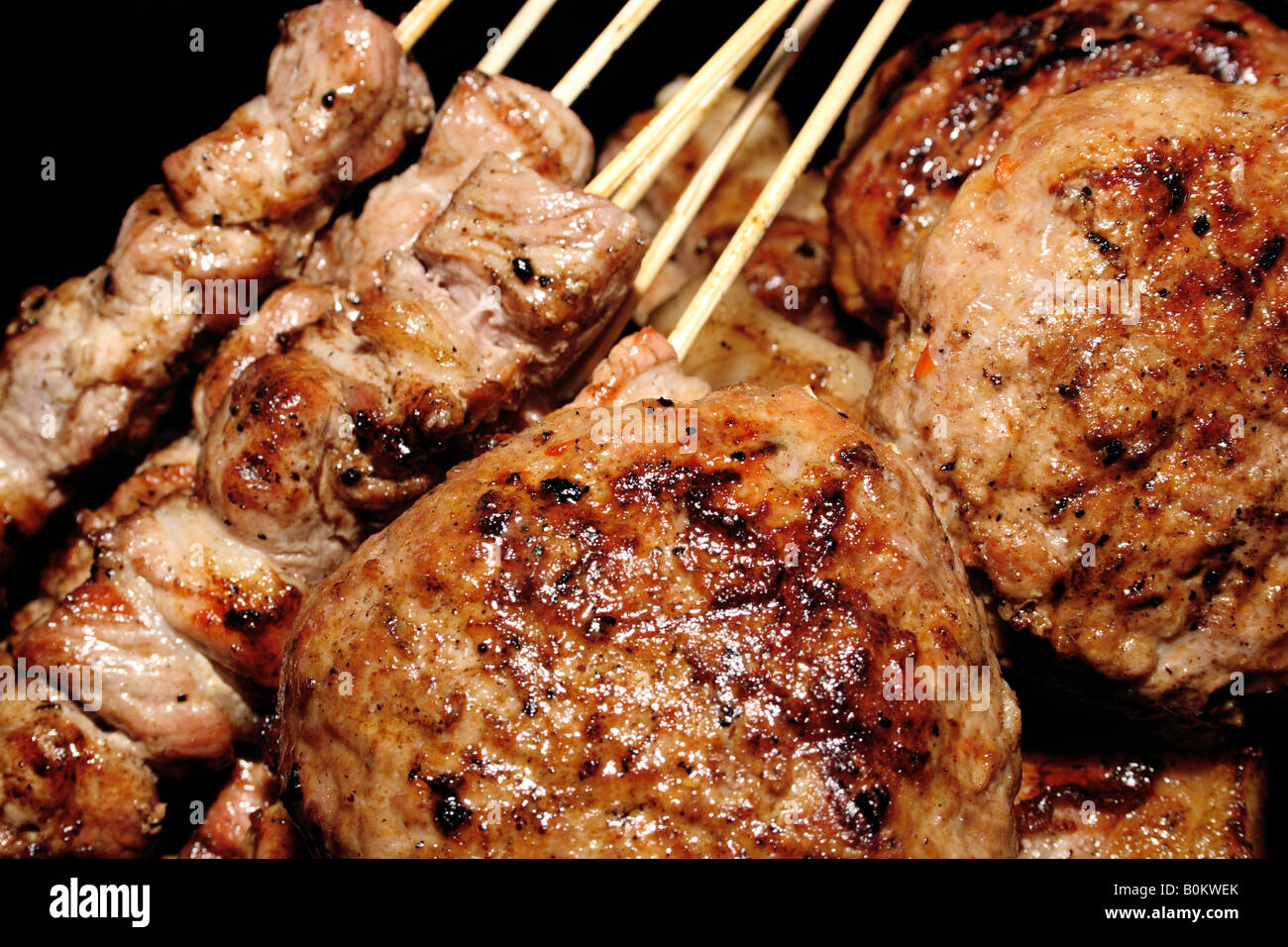 barbecue delicious meat ready to be served Stock Photo - Alamy