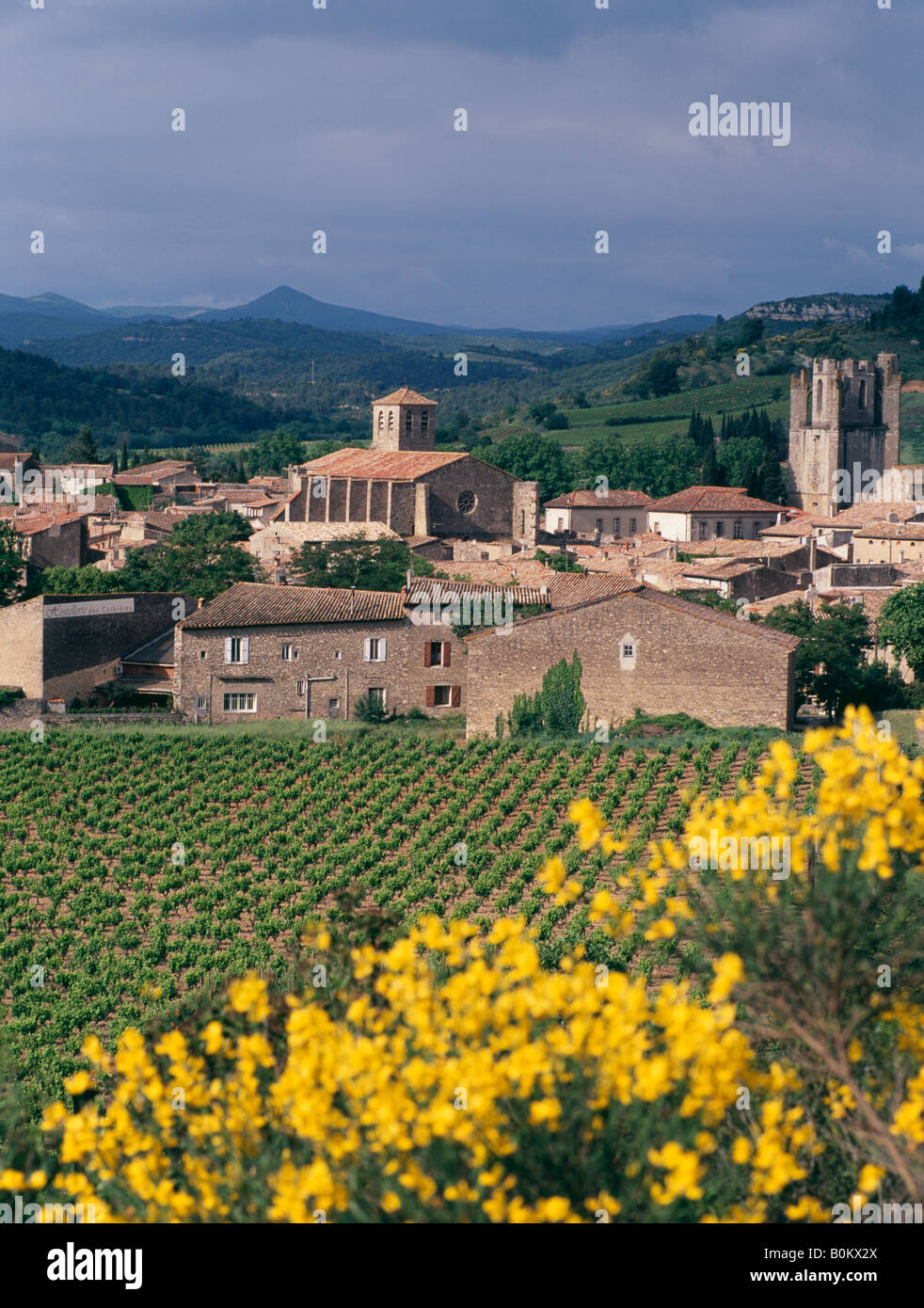 The Les Plus Beaux French village of Lagrasse Aude Languedoc France ...