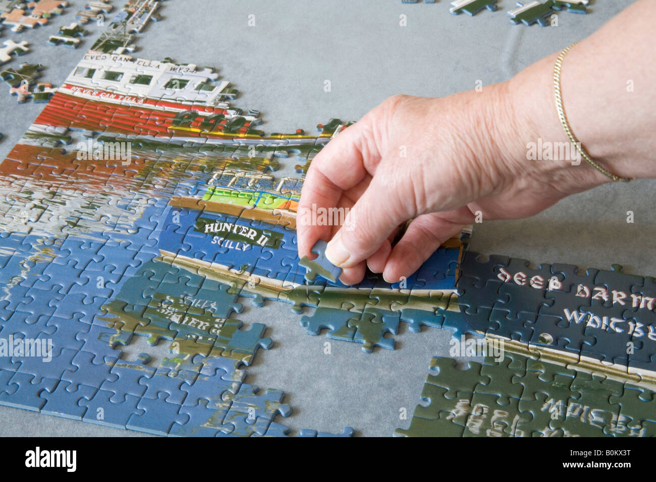 Partially completed jigsaw puzzle hi-res stock photography and images ...