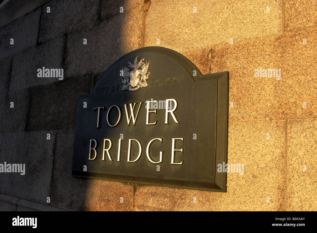 Tower Bridge Sign London Stock Photo - Alamy