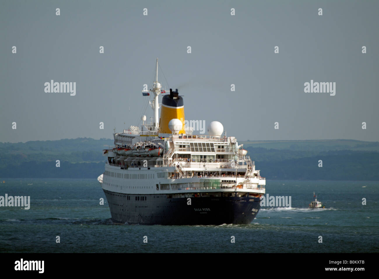 Saga Rose cruise ship sailing off the coast of Isle of Wight southern ...