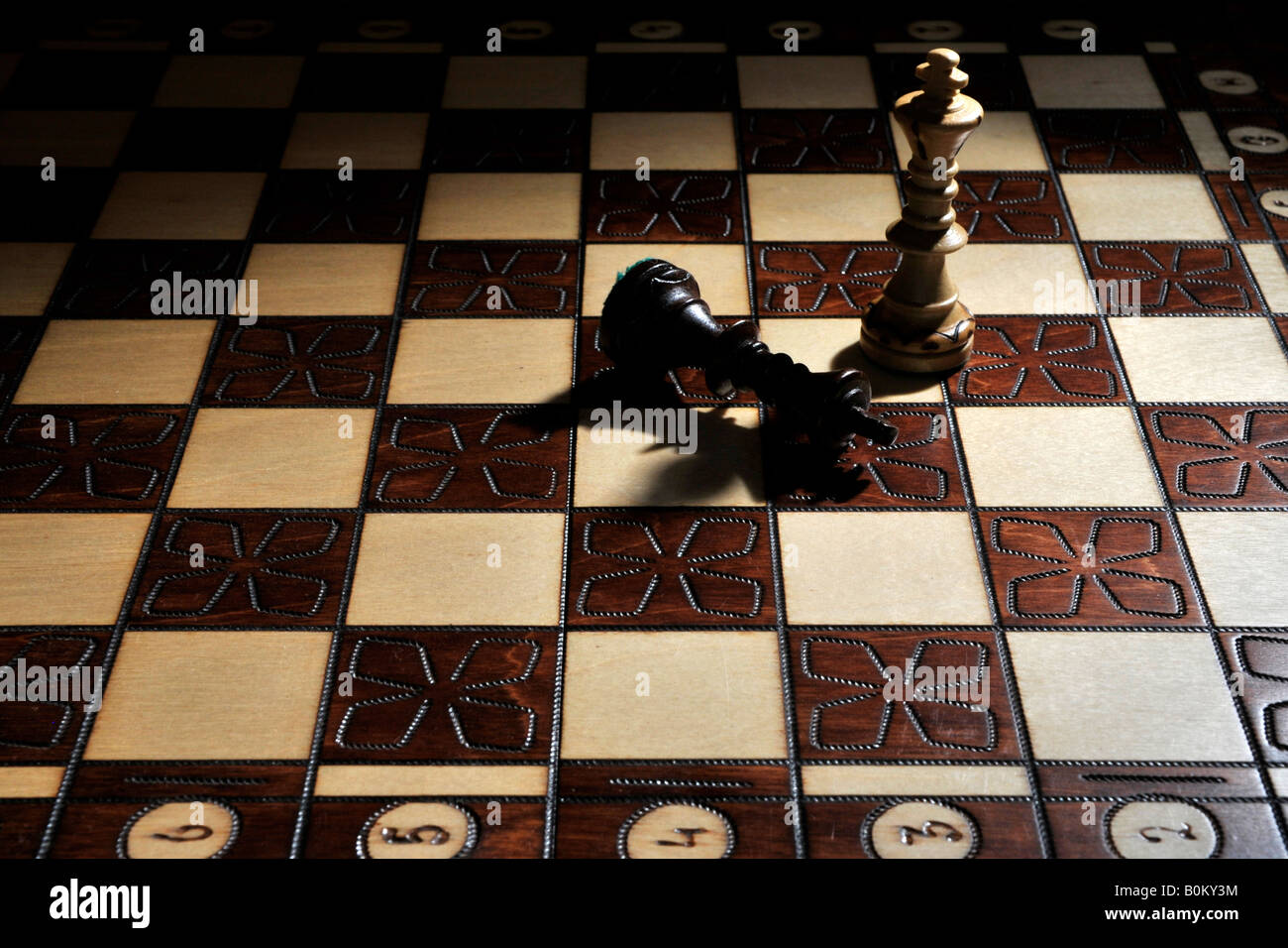 Two kings on a chess board Stock Photo - Alamy