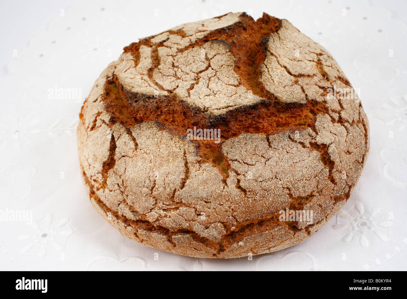 Portuguese corn bread baked in wood fired oven Stock Photo - Alamy
