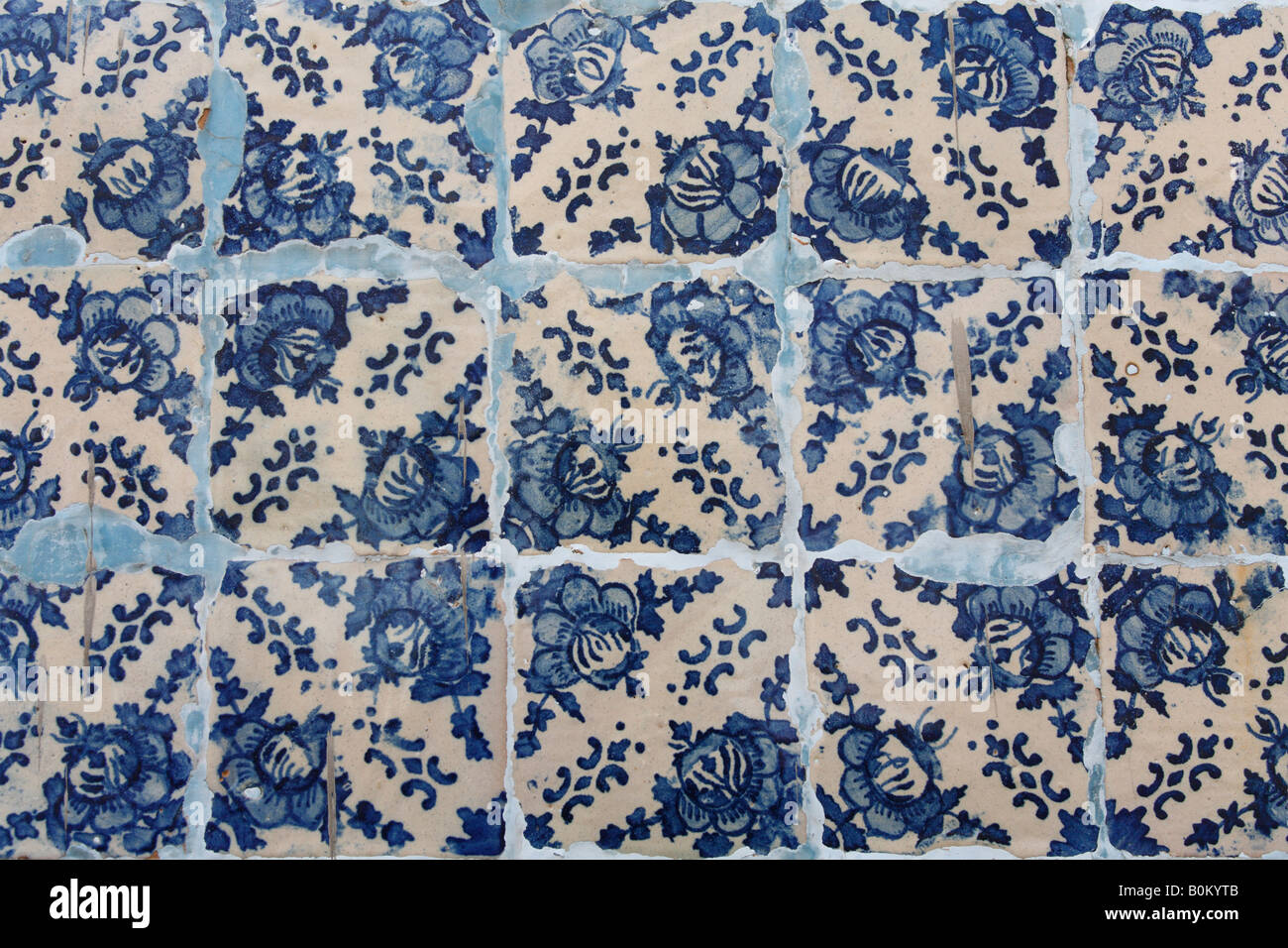 Panel of portuguese blue glazed tiles azulejo Stock Photo - Alamy