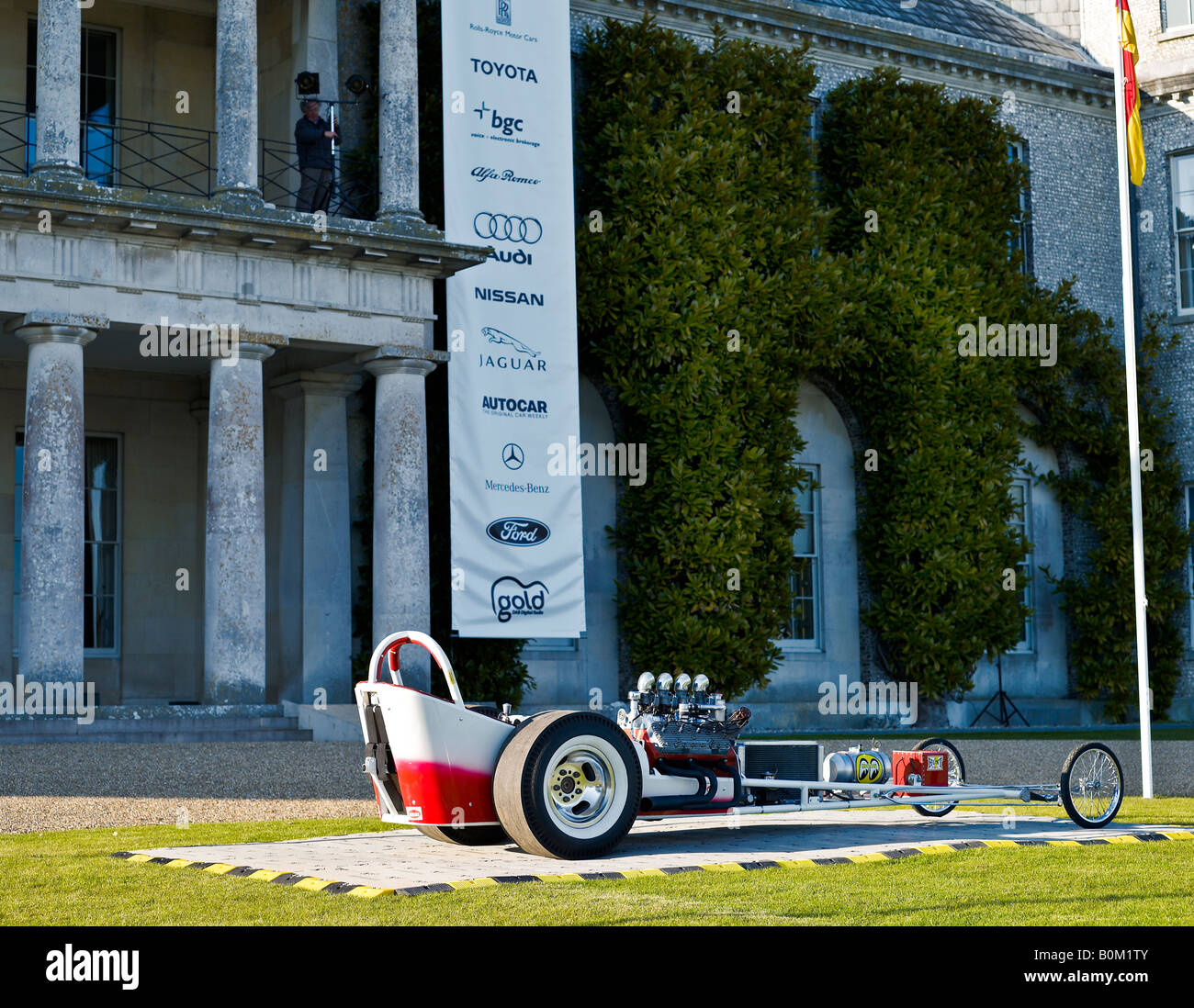 V8 engine of drag race car steering wheel auto cockpit racing at ...