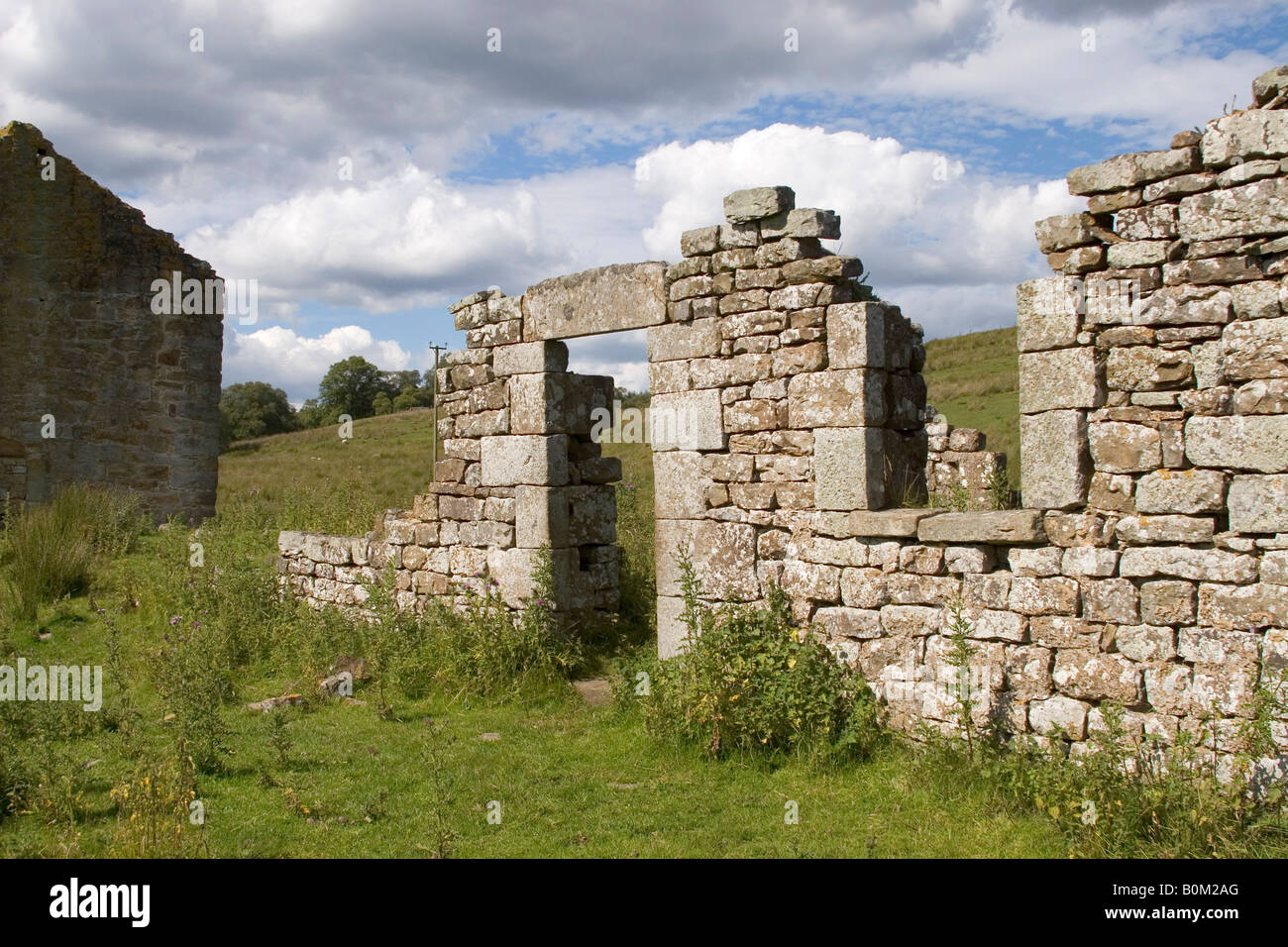 Ruin of fortified house Northumberland Stock Photo - Alamy