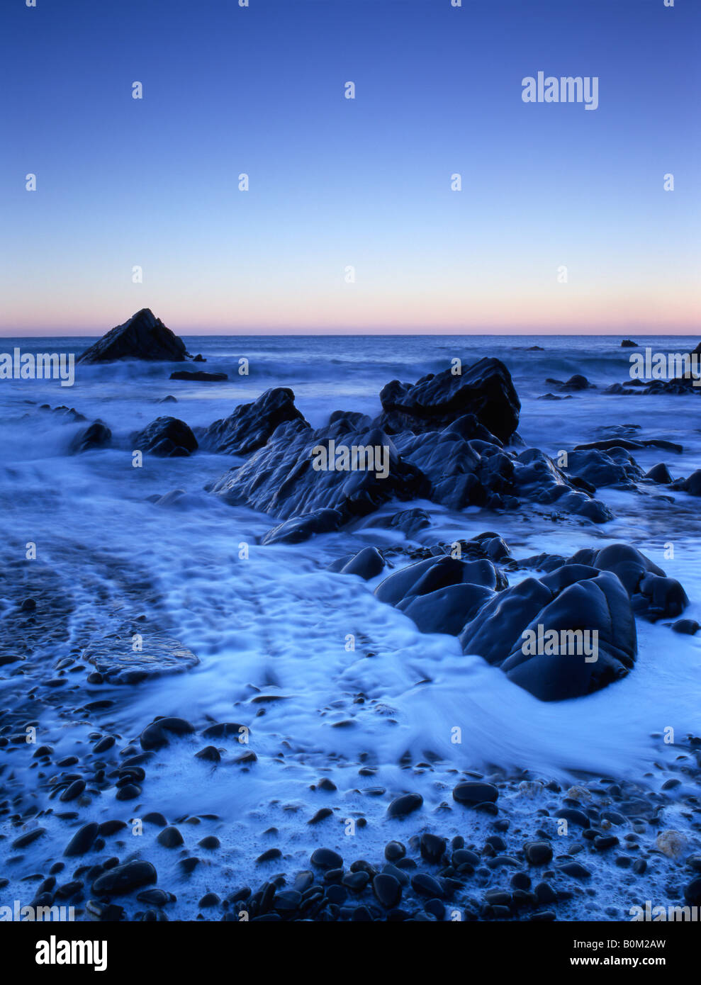 Dawn, Sandymouth beach, Cornwall, UK Stock Photo - Alamy