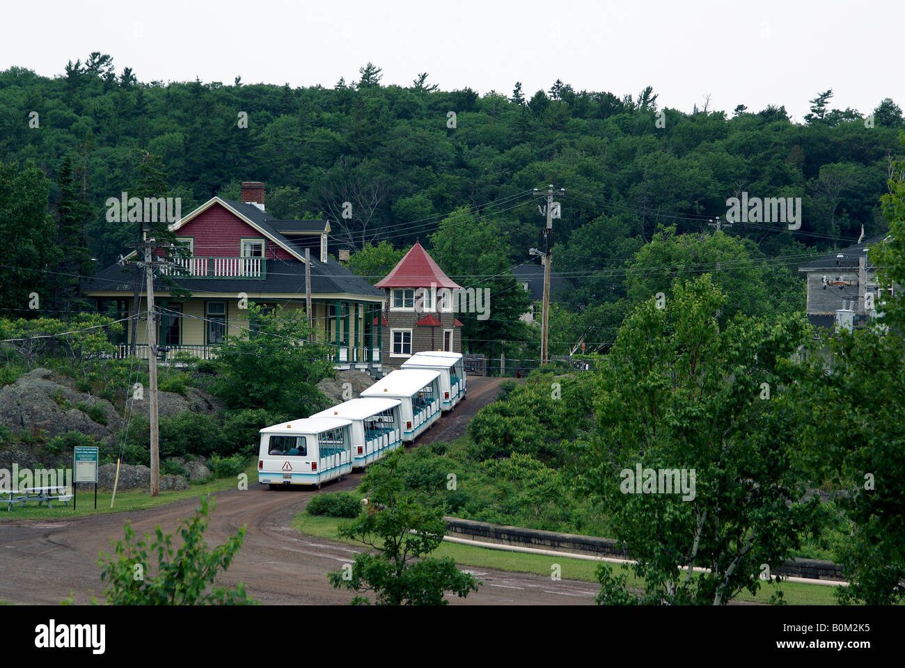 Grosse Isle National Historic Site tram Gaspe Quebec Stock Photo - Alamy