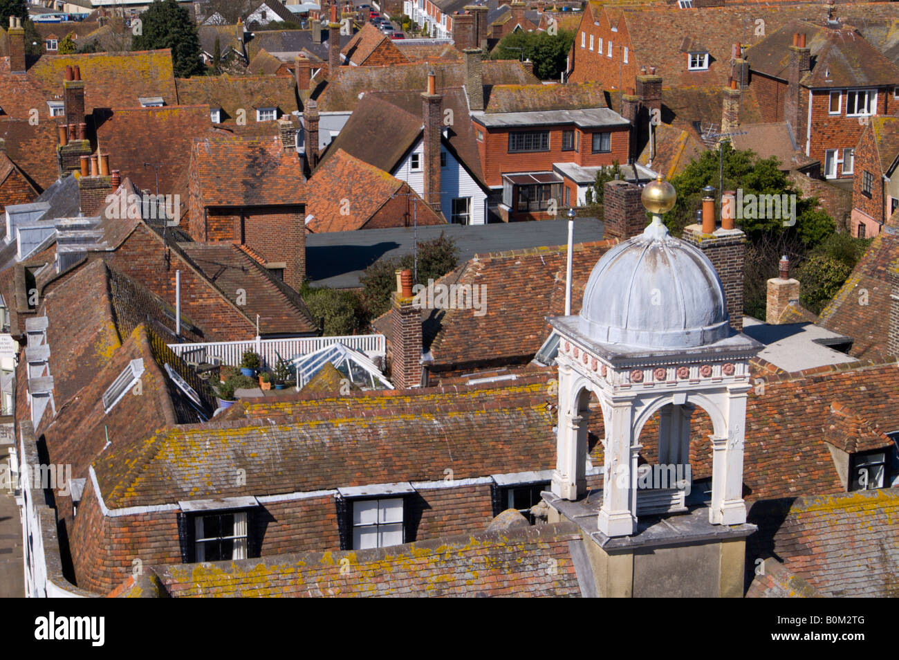 The town of Rye in East Sussex from St Mary's Church Tower Stock Photo ...