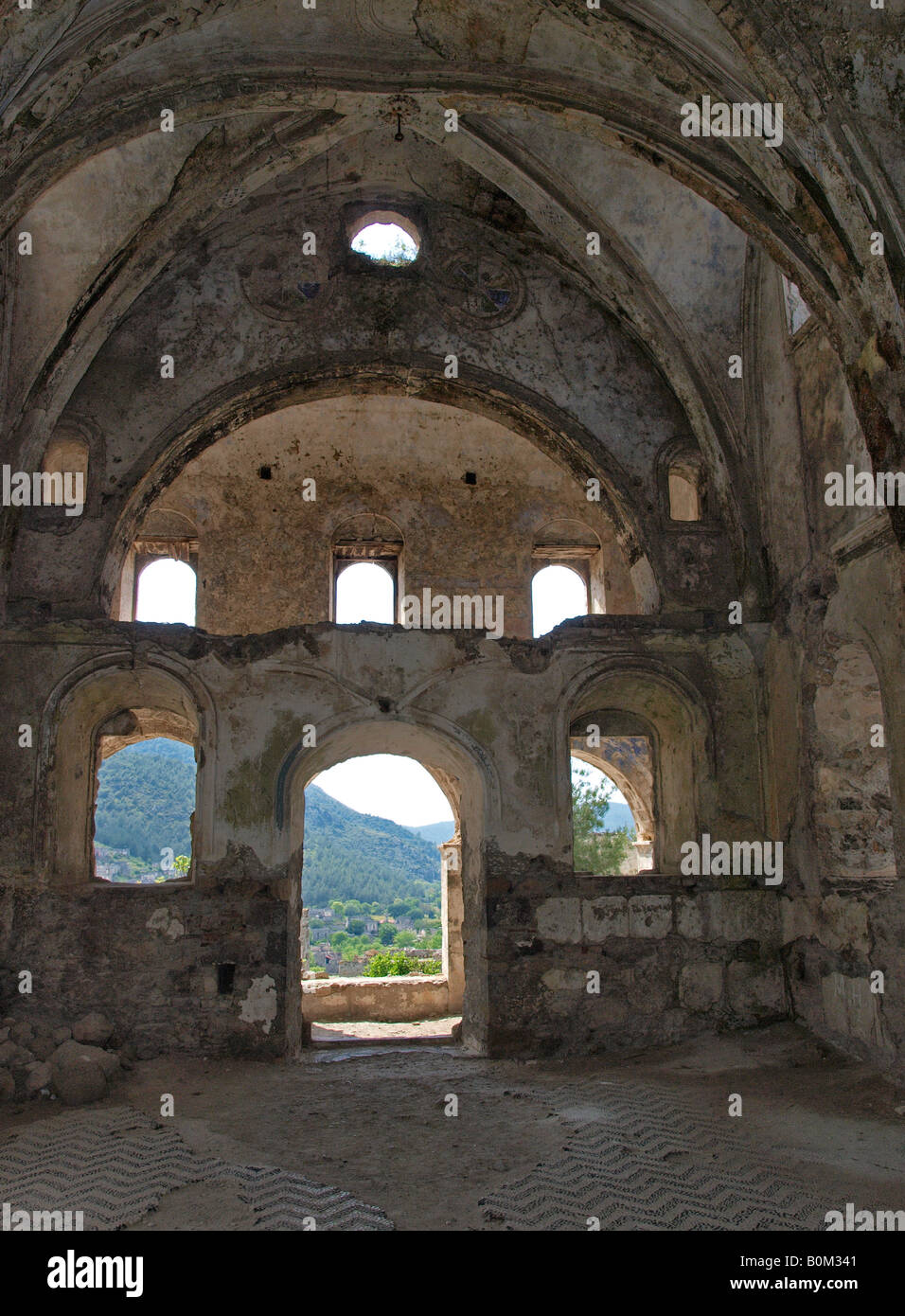 INTERIOR OF GREEK CHURCH AT LEVISSI ALSO KNOWN AS KAYAKOY MUGLA TURKEY ...
