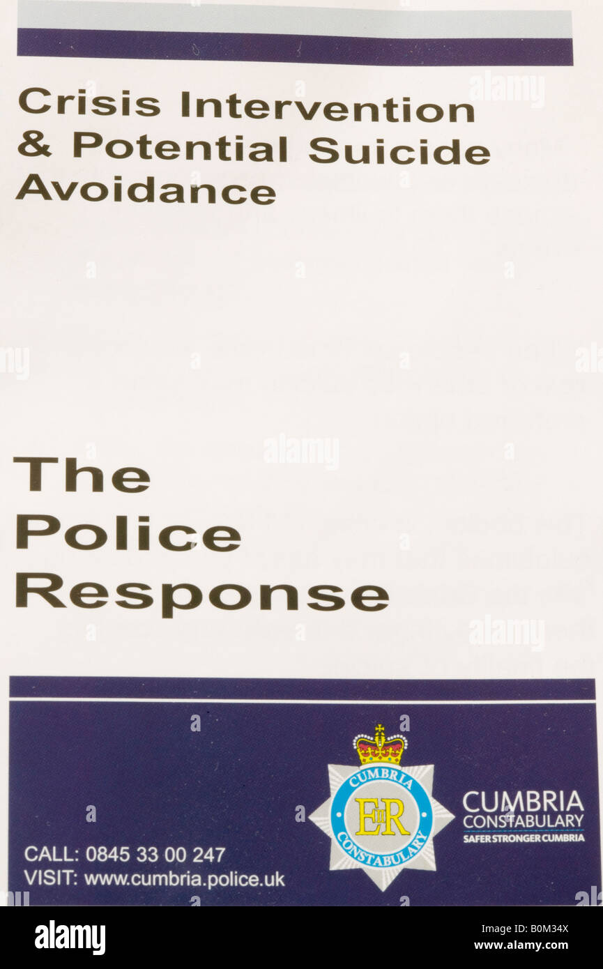 A leaflet issued to Cumbria Police force on how to react to potential ...