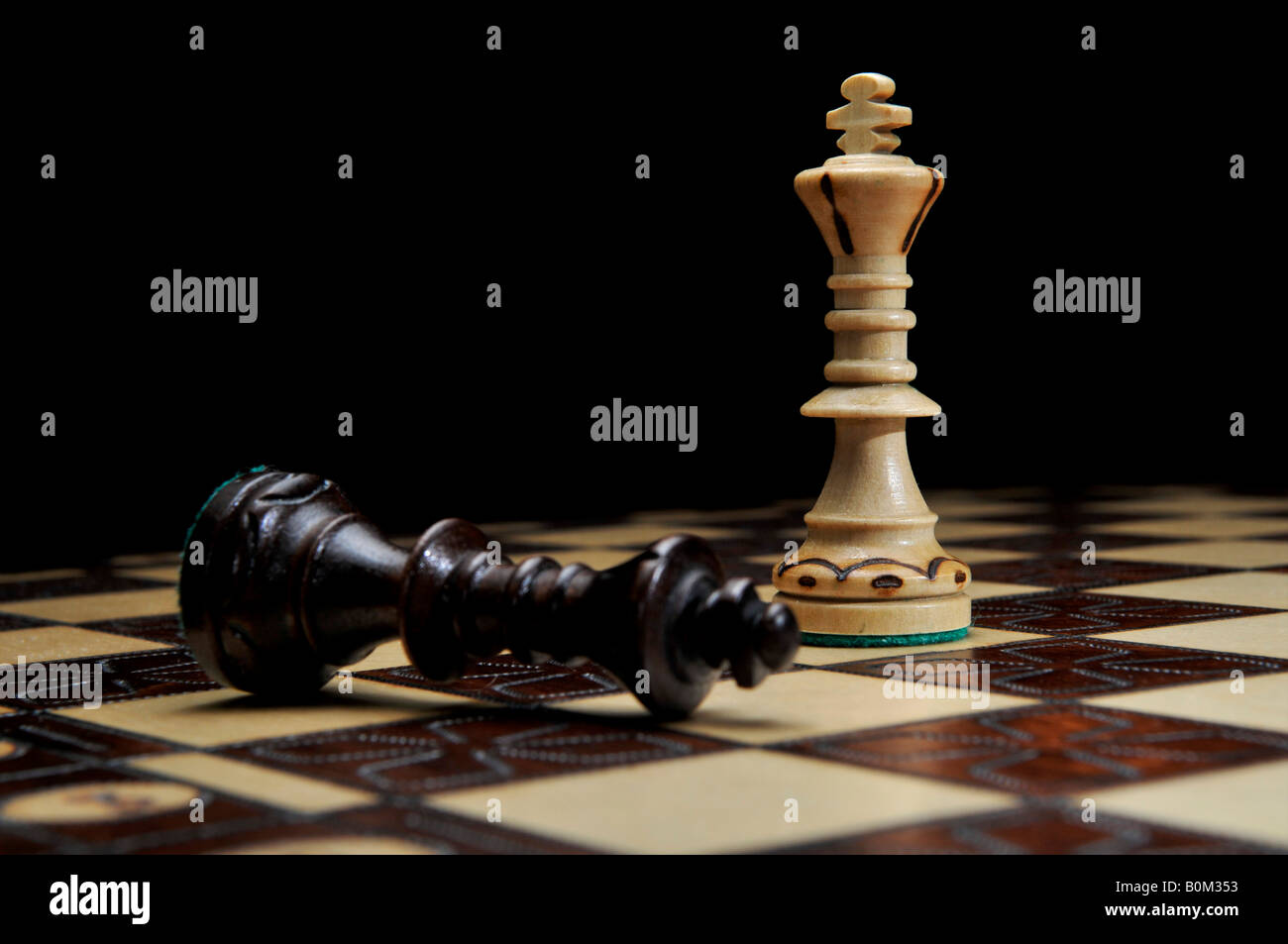 Two kings on a chess board Stock Photo - Alamy