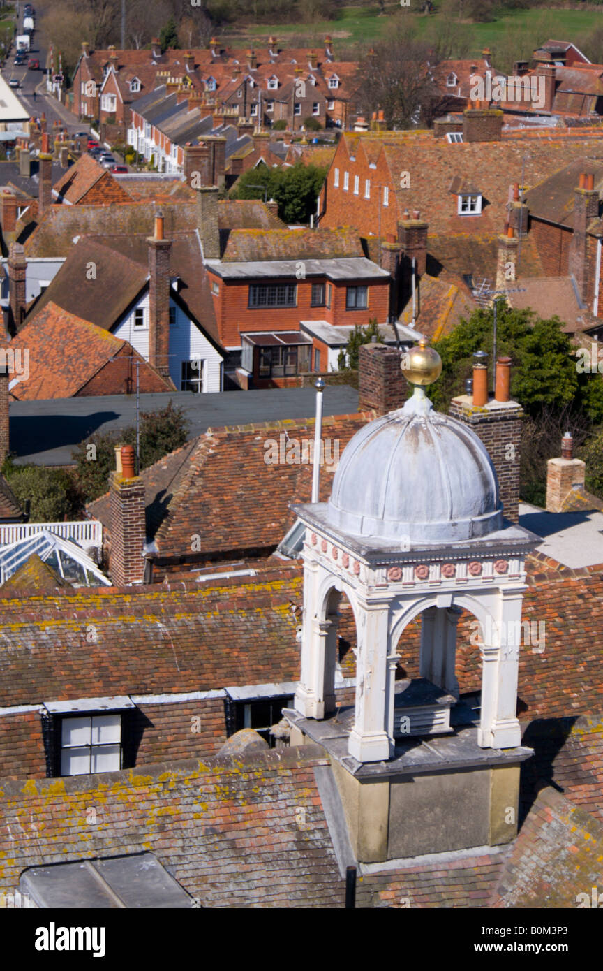 The town of Rye in East Sussex from St Mary's Church Tower Stock Photo ...
