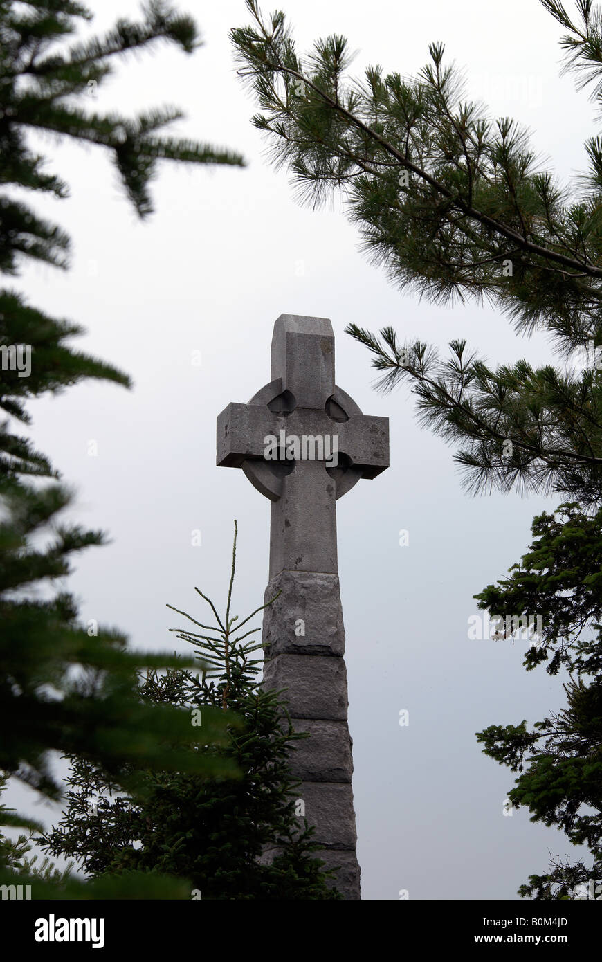 Grosse Isle Historic Site memorial cross Gaspe Quebec Canada Stock ...