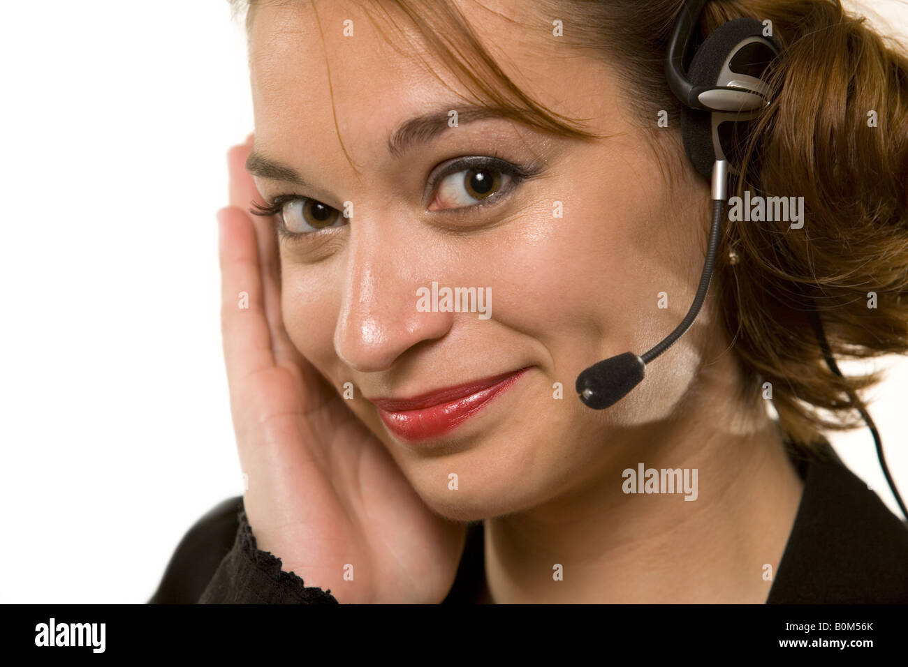 Black telephone operator hi-res stock photography and images - Alamy