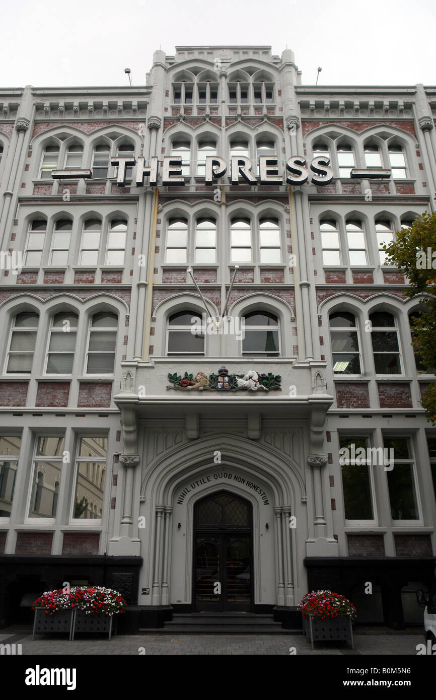 The Press building Christchurch New Zealand Stock Photo - Alamy