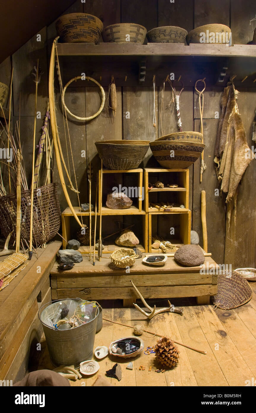 Historical artifacts on display in exhibit Yosemite Museum Yosemite ...