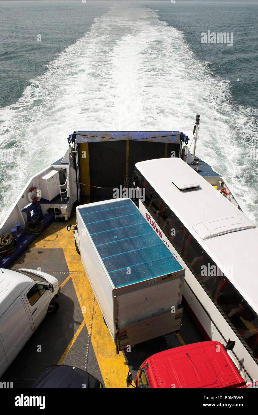 Elevated view of the stern of a vehicle / passenger ferry Stock Photo ...
