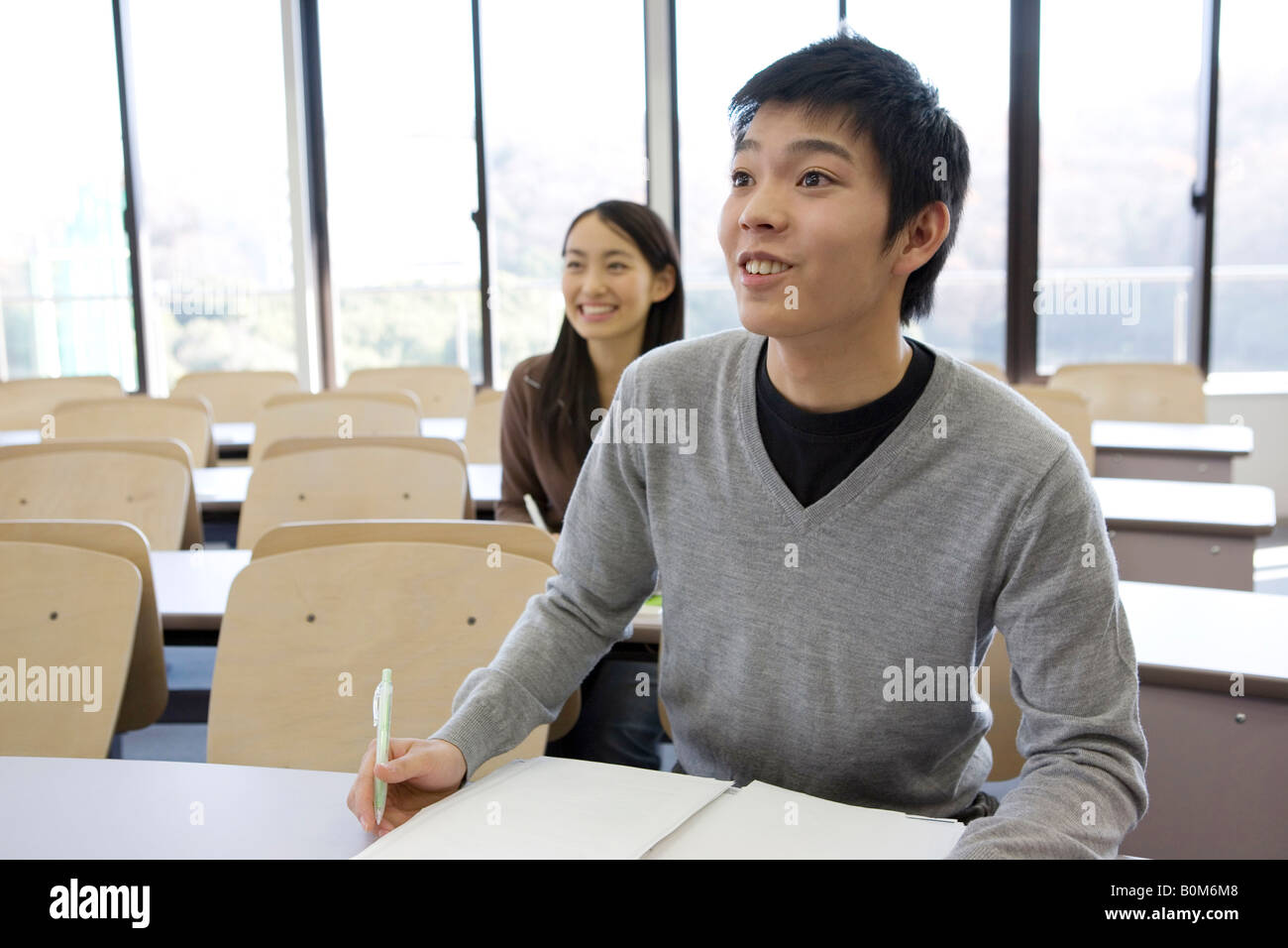 Japanese student studying in a classroom Stock Photo - Alamy