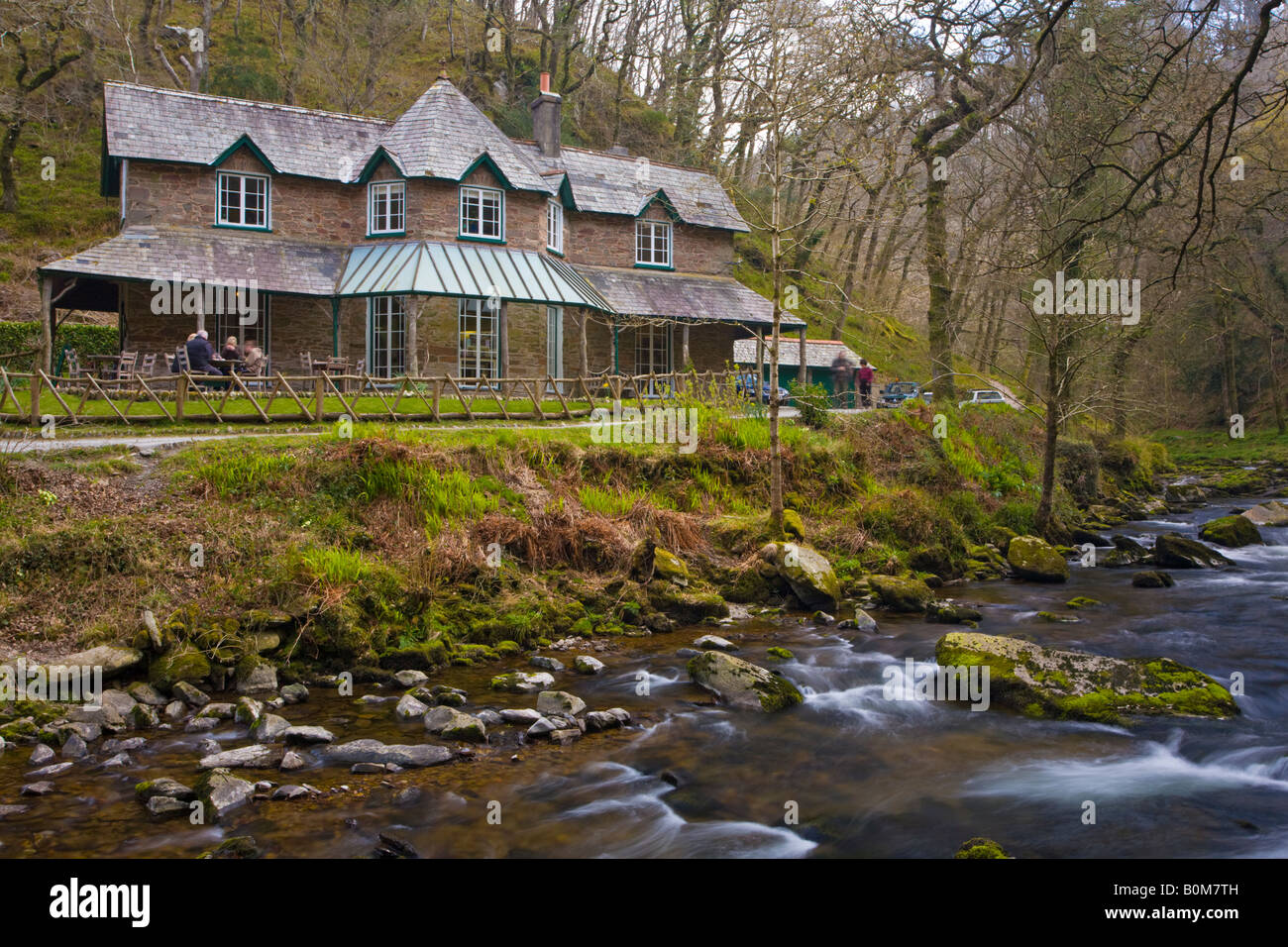 The river Lyn and the former 19th centuary fishing lodge now national ...