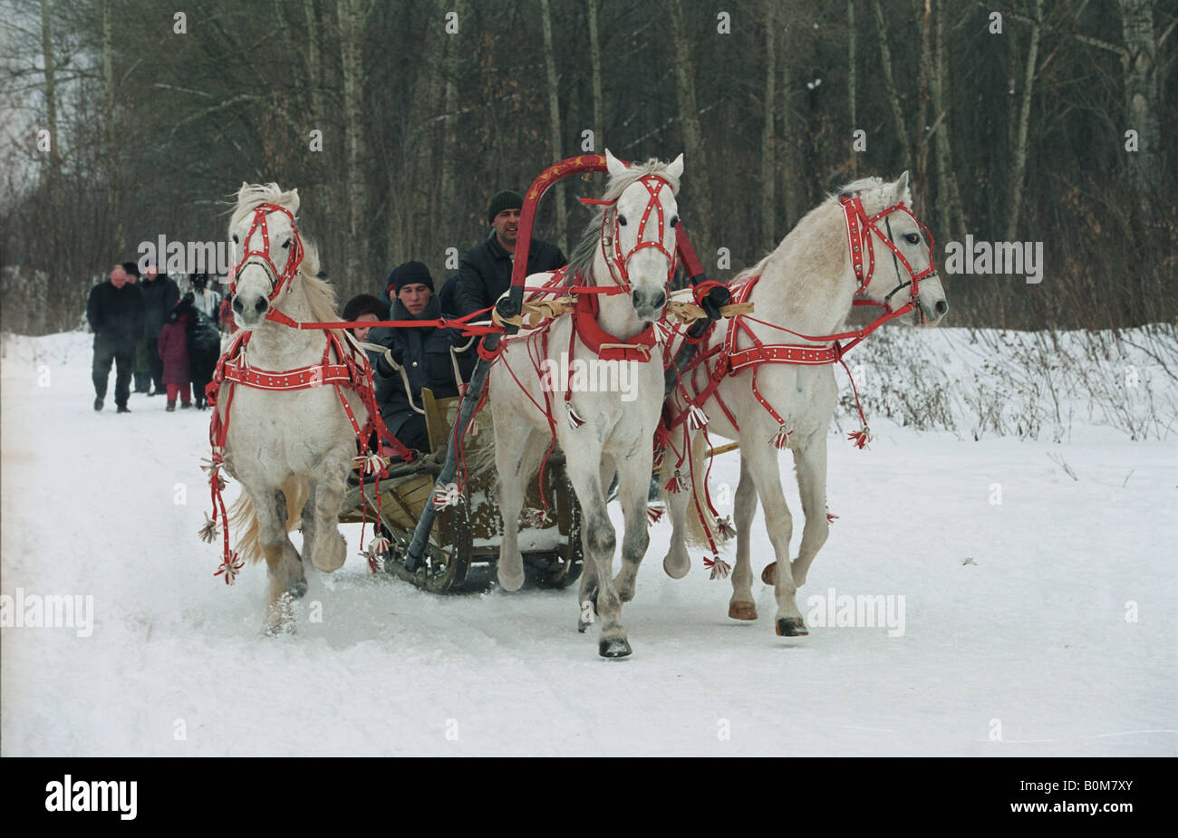 Russian troika (carriage-and-three Stock Photo - Alamy