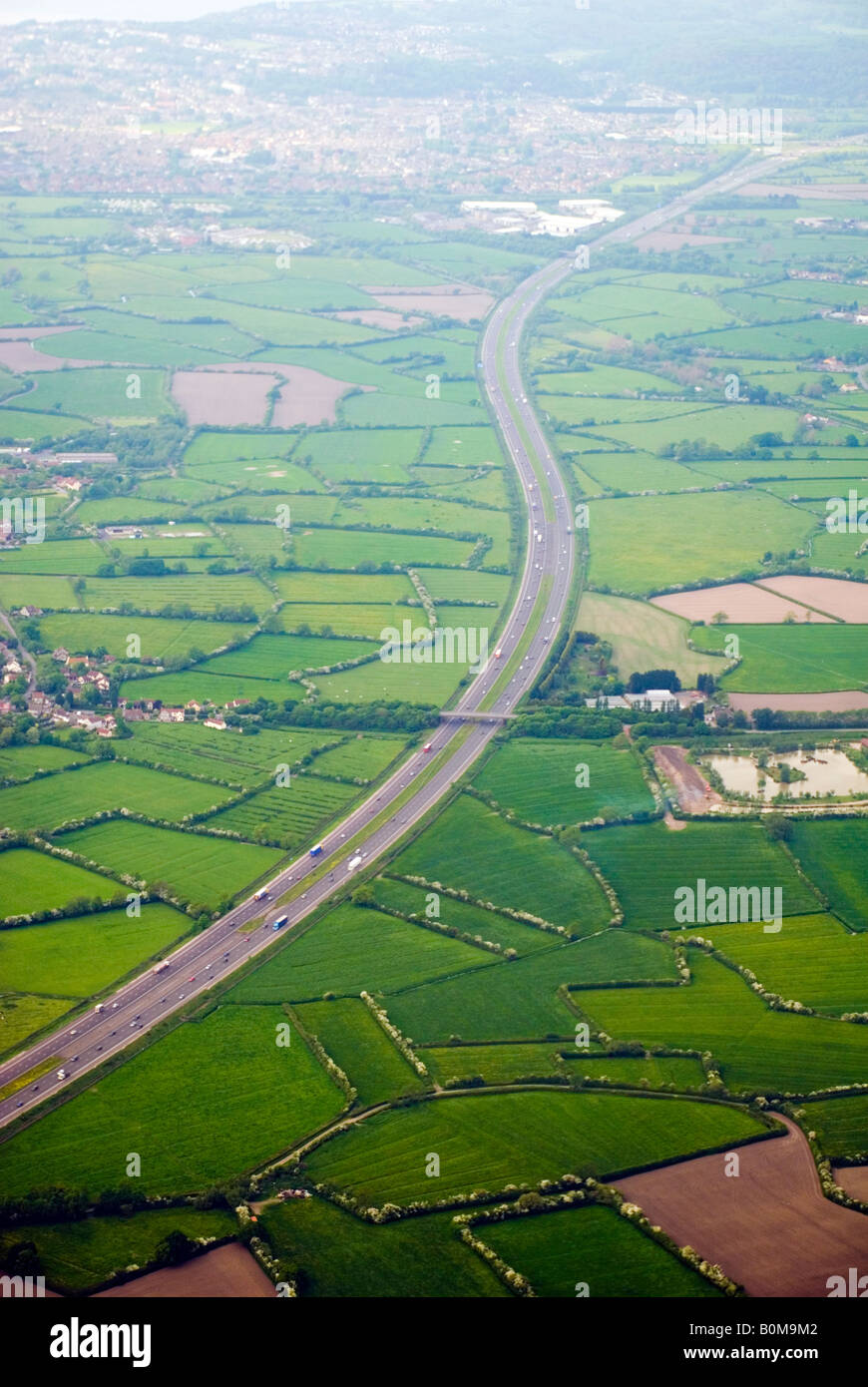 Aerial view of the M5 motorway in Gloucestershire UK Stock Photo - Alamy