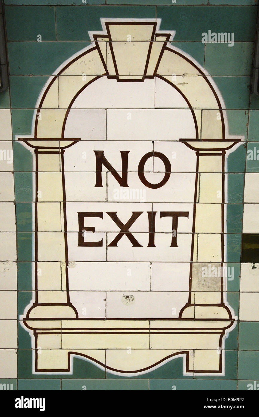 No Exit Sign London Underground UK Stock Photo - Alamy