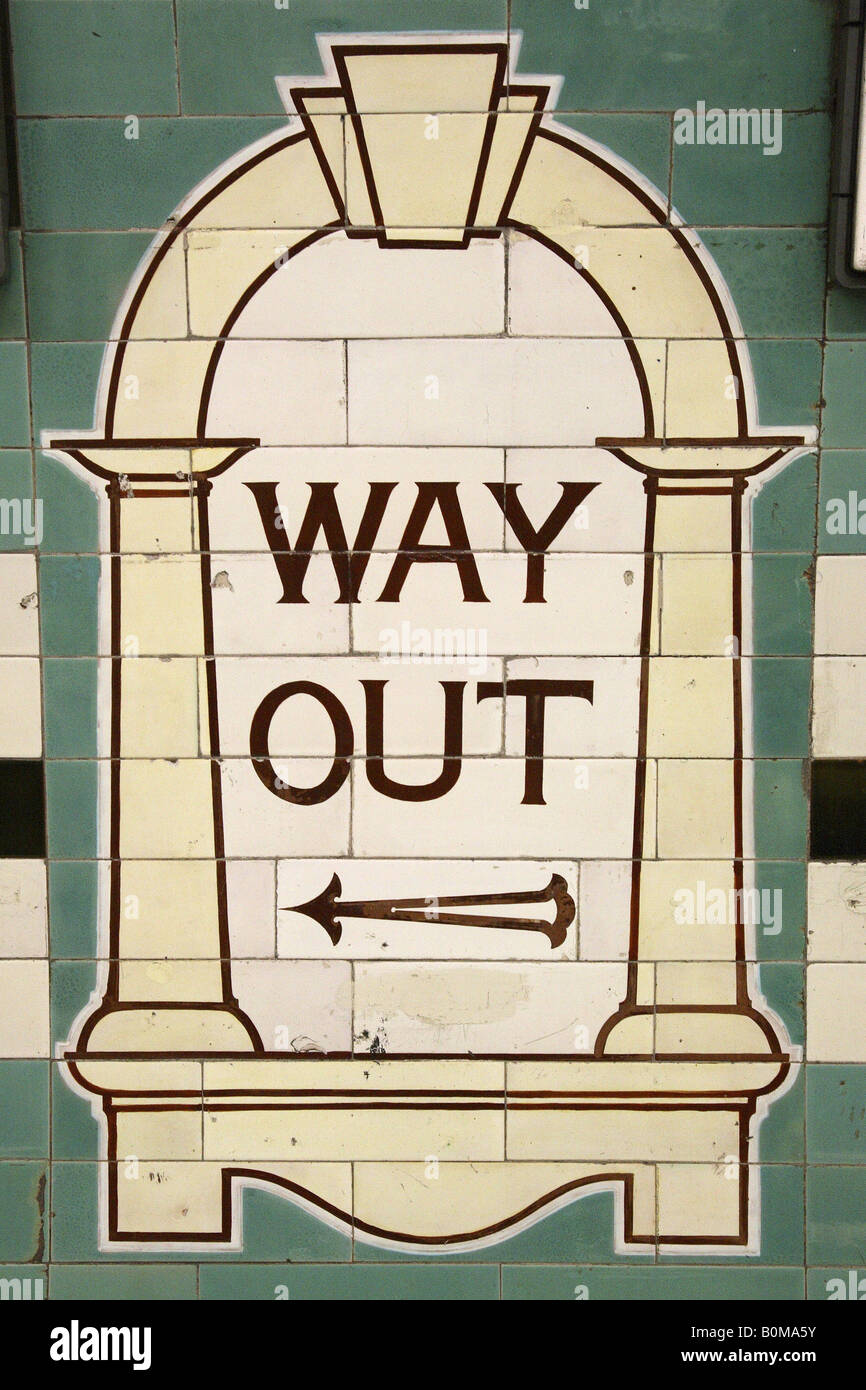 Way out sign london hi-res stock photography and images - Alamy