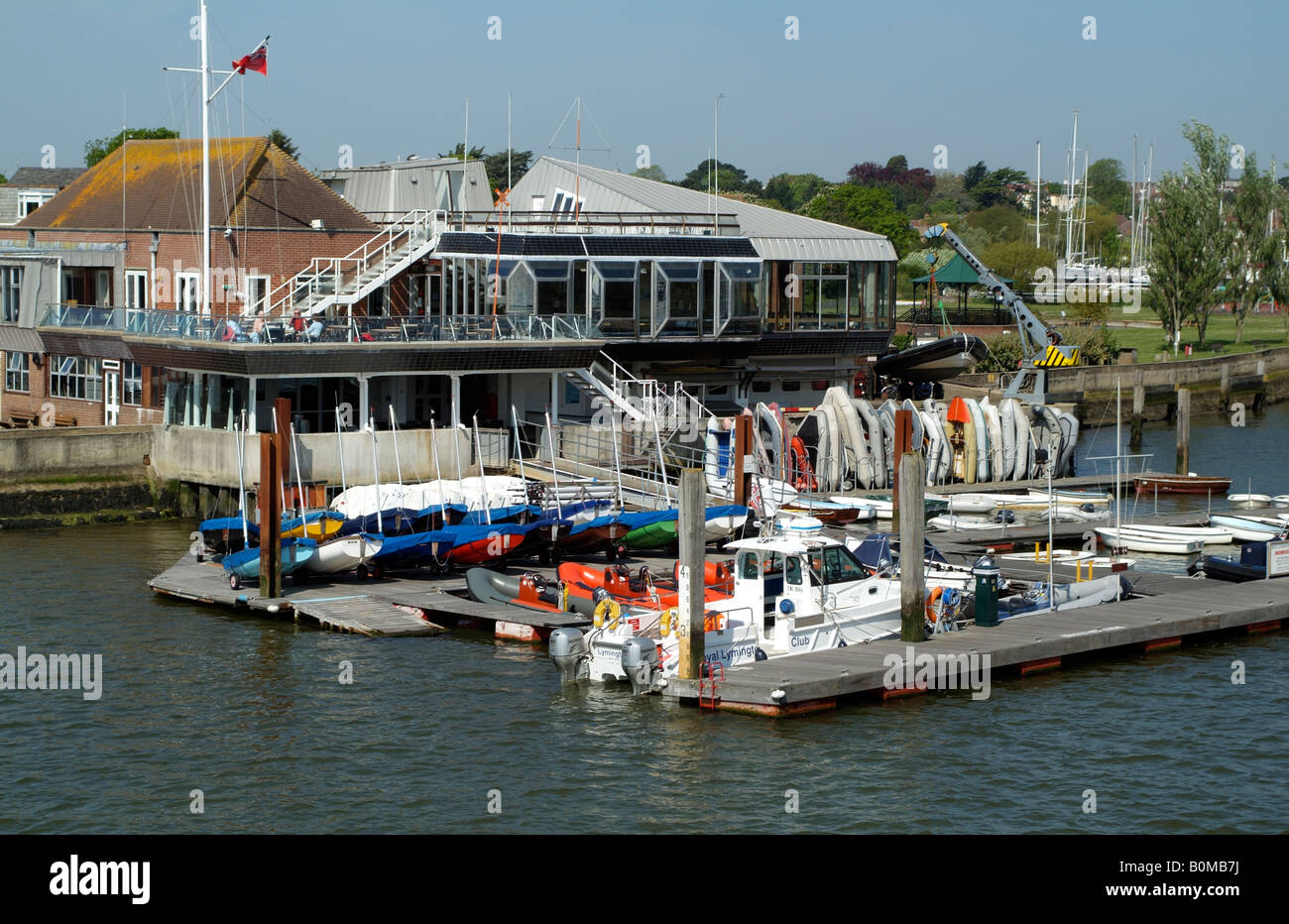 Royal Lymington Yacht Club premises on the Lymington River Hampshire ...