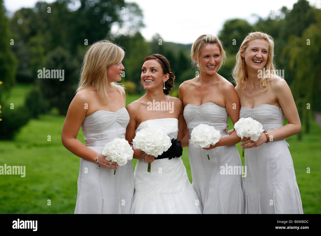 Bride and Bridesmaids Stock Photo - Alamy
