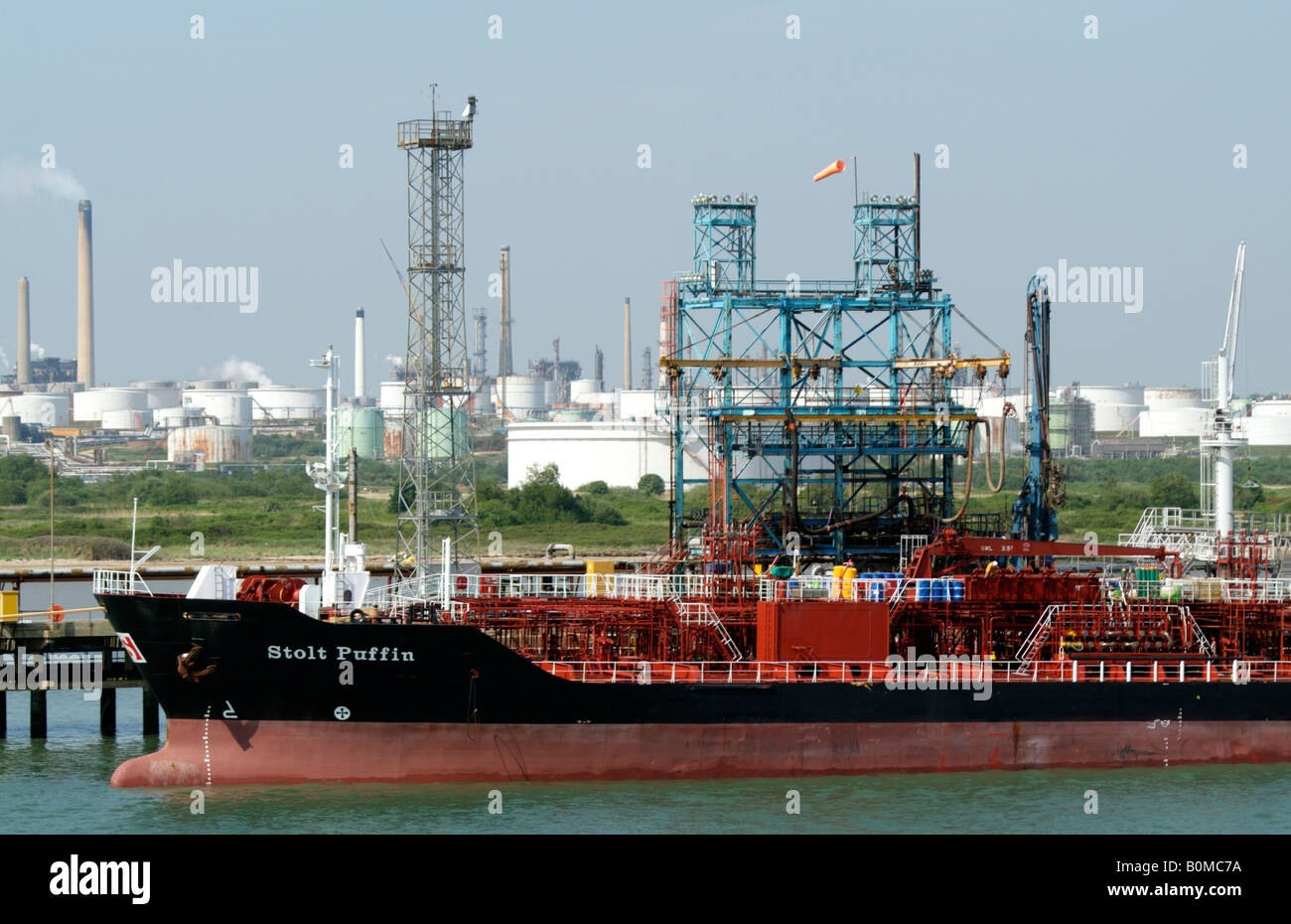 Stolt Puffin an oil and chemical tanker ship at Fawley Marine Terminal ...