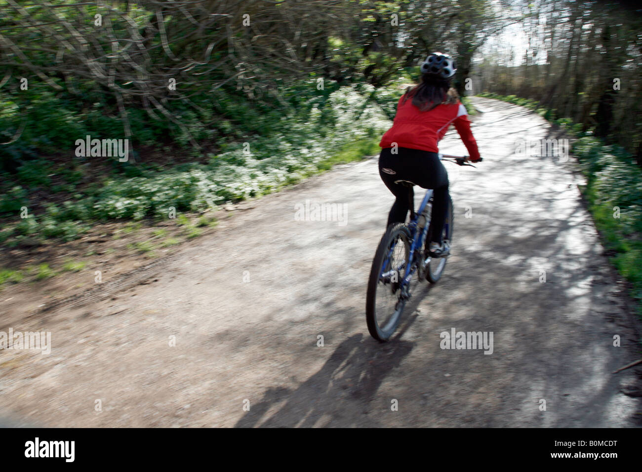 woman riding bike in countryside Stock Photo - Alamy