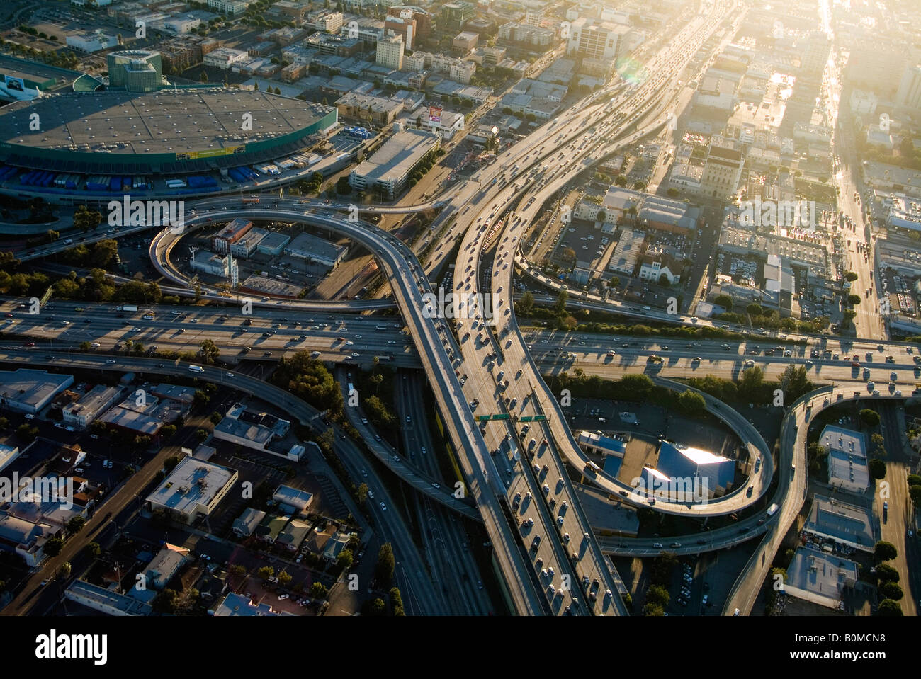 Aerial of Los Angeles freeway, California, USA Stock Photo - Alamy