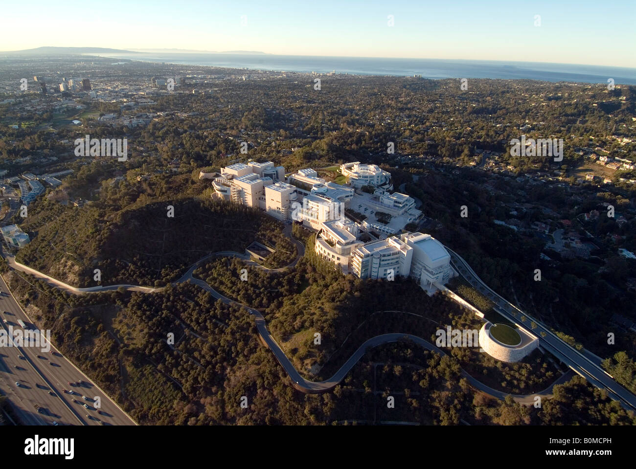 Aerial of The Getty Centre, Los Angeles, California, USA Stock Photo ...