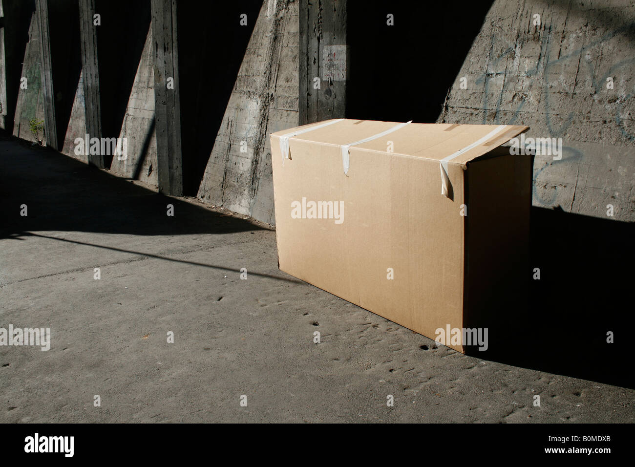 one big box left in street Stock Photo - Alamy
