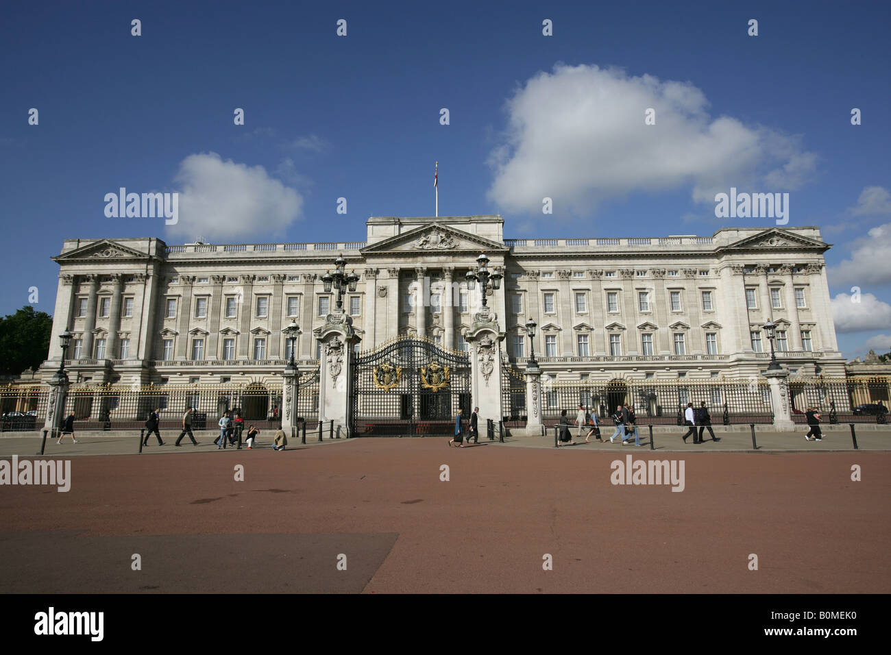 City of London, England. The east façade of Buckingham Palace, which is ...