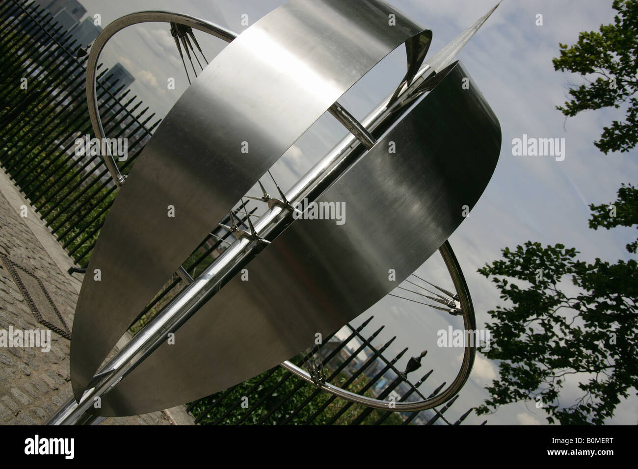 City of London, England. The Prime Meridian sculpture at the Sir ...
