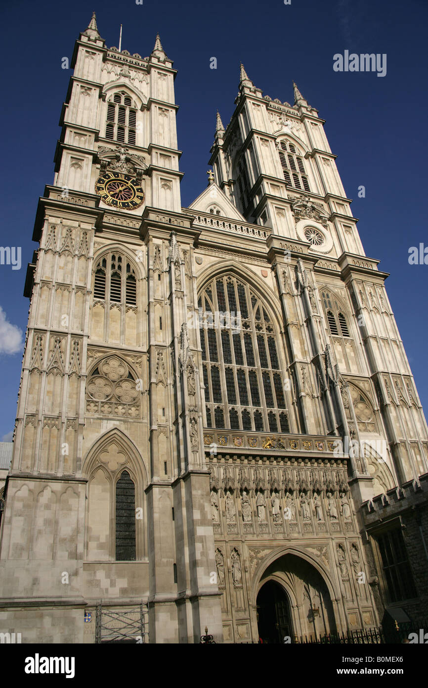 City of Westminster, England. Westminster Abbey western façade and ...
