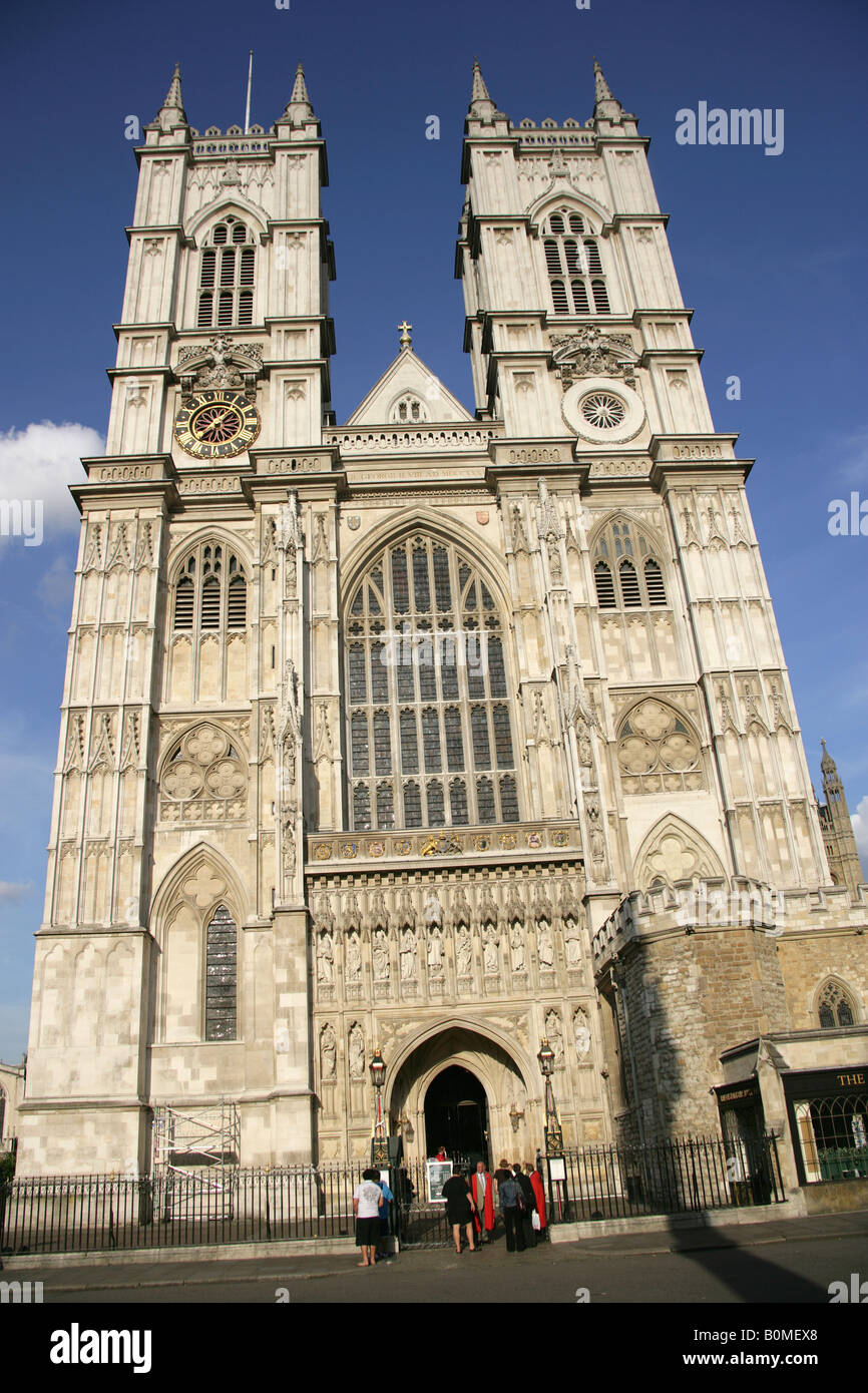 City of Westminster, England. Westminster Abbey western façade and ...