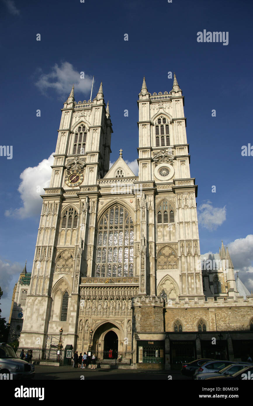 City of Westminster, England. Westminster Abbey western façade and ...