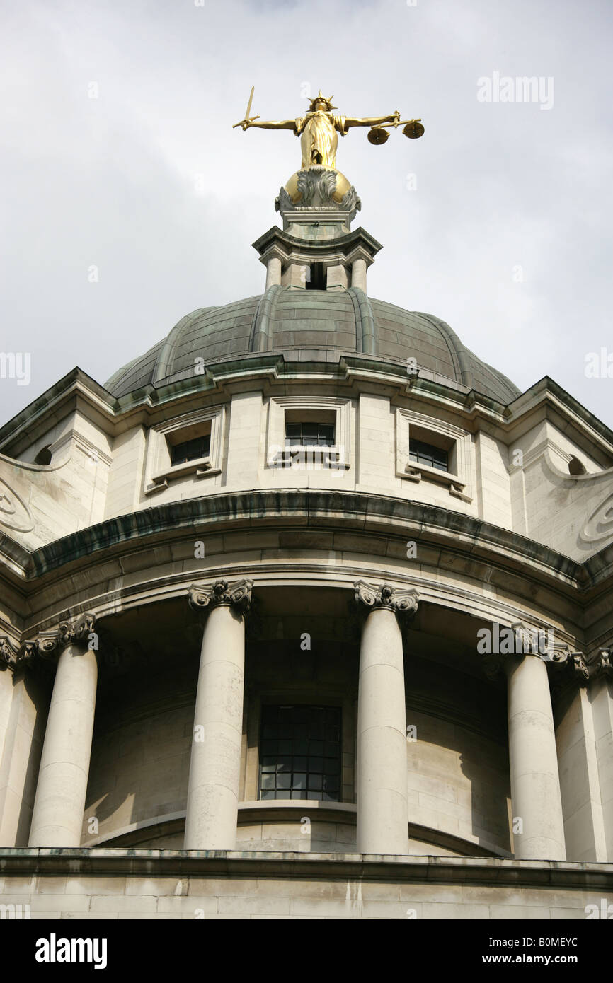 City of London, England. The Lady Justice statue above the main ...