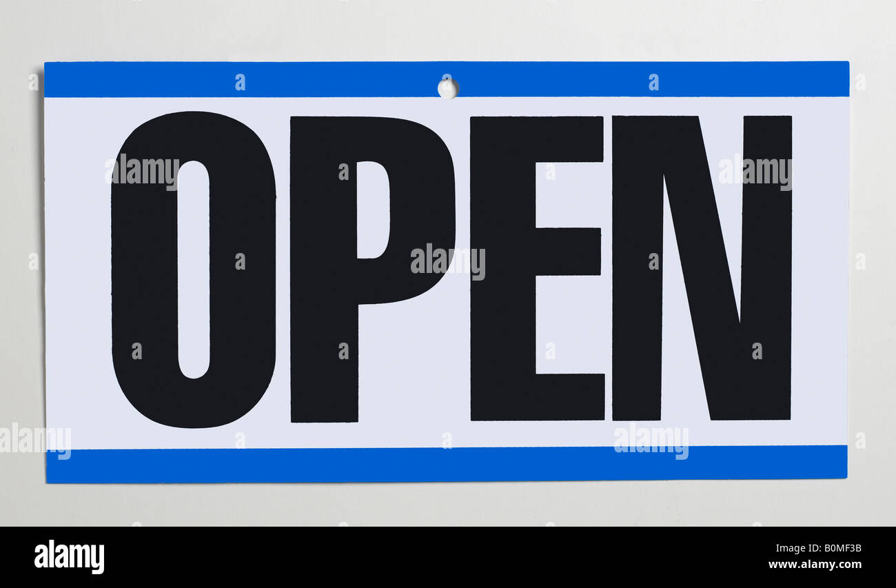 Open door sign cutout hi-res stock photography and images - Alamy