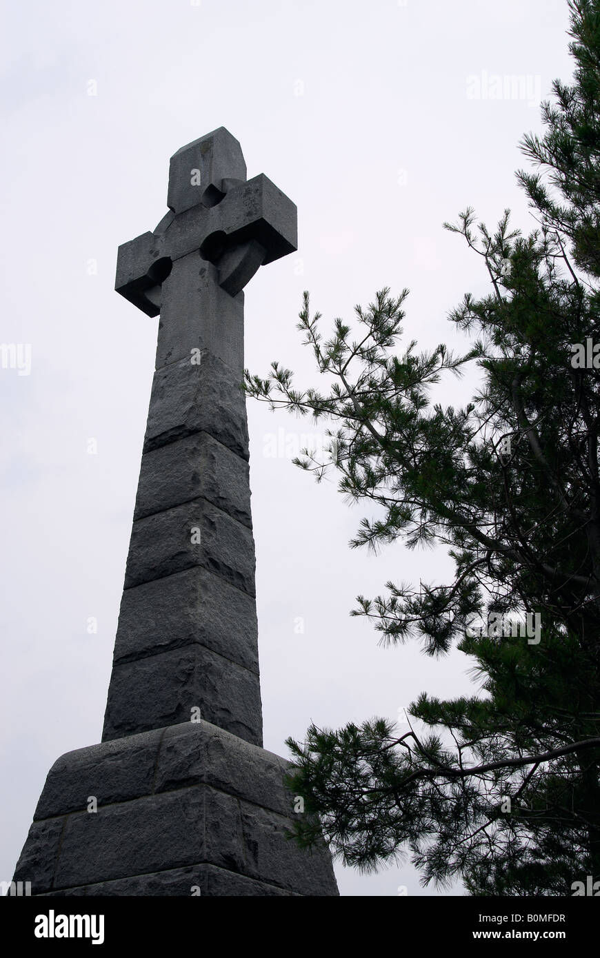 Grosse Isle Historic Site memorial cross Gaspe Quebec Canada Stock ...