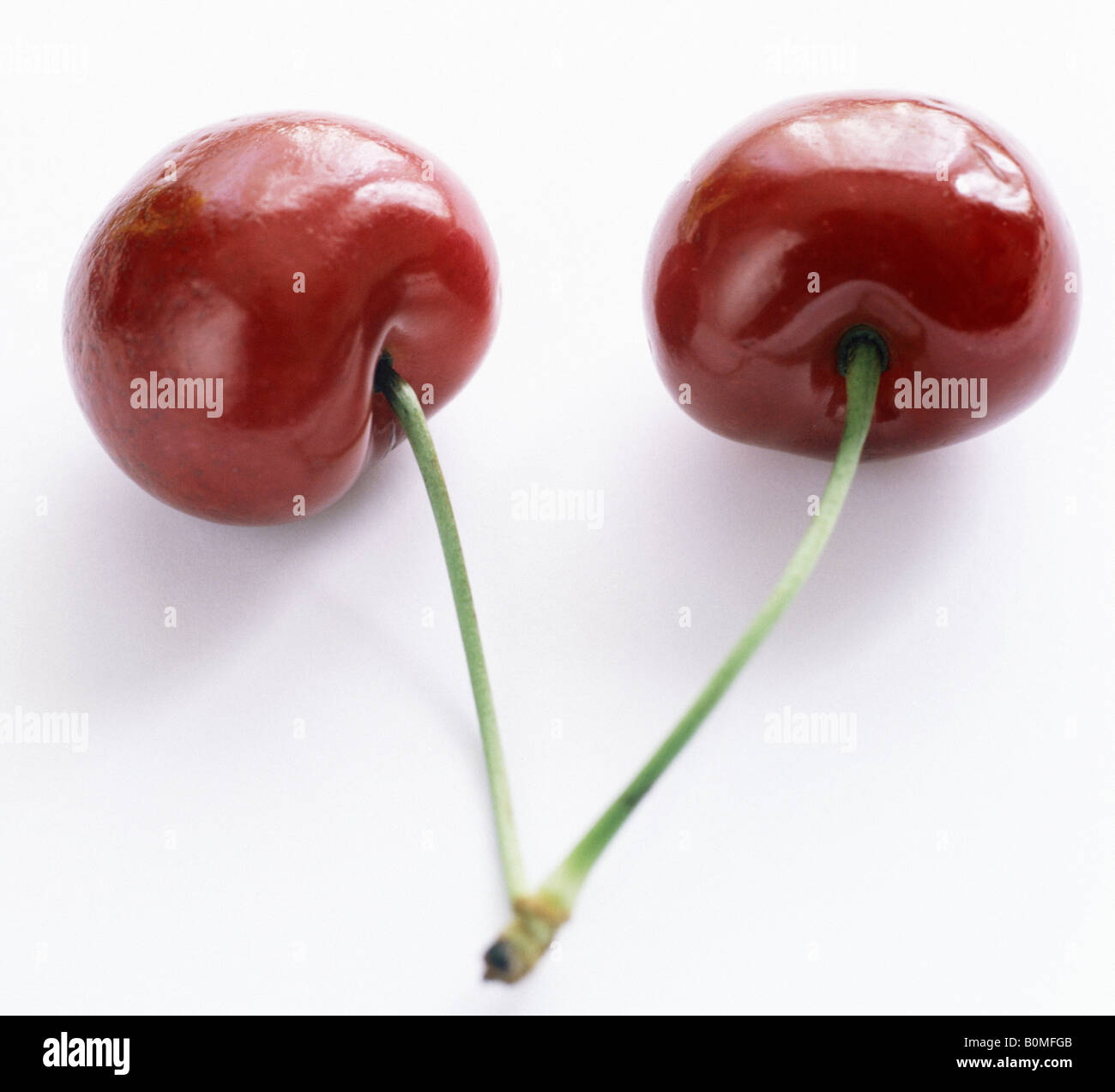 a pair of red English cherries Stock Photo - Alamy