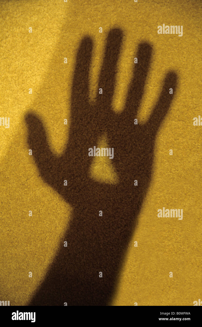 Hand Shadow with Optical Light Effect Stock Photo - Alamy