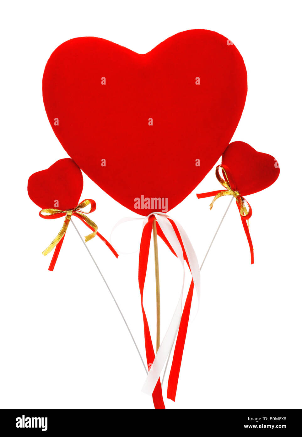 Decorative heart symbol ornaments on white background with copy space ...